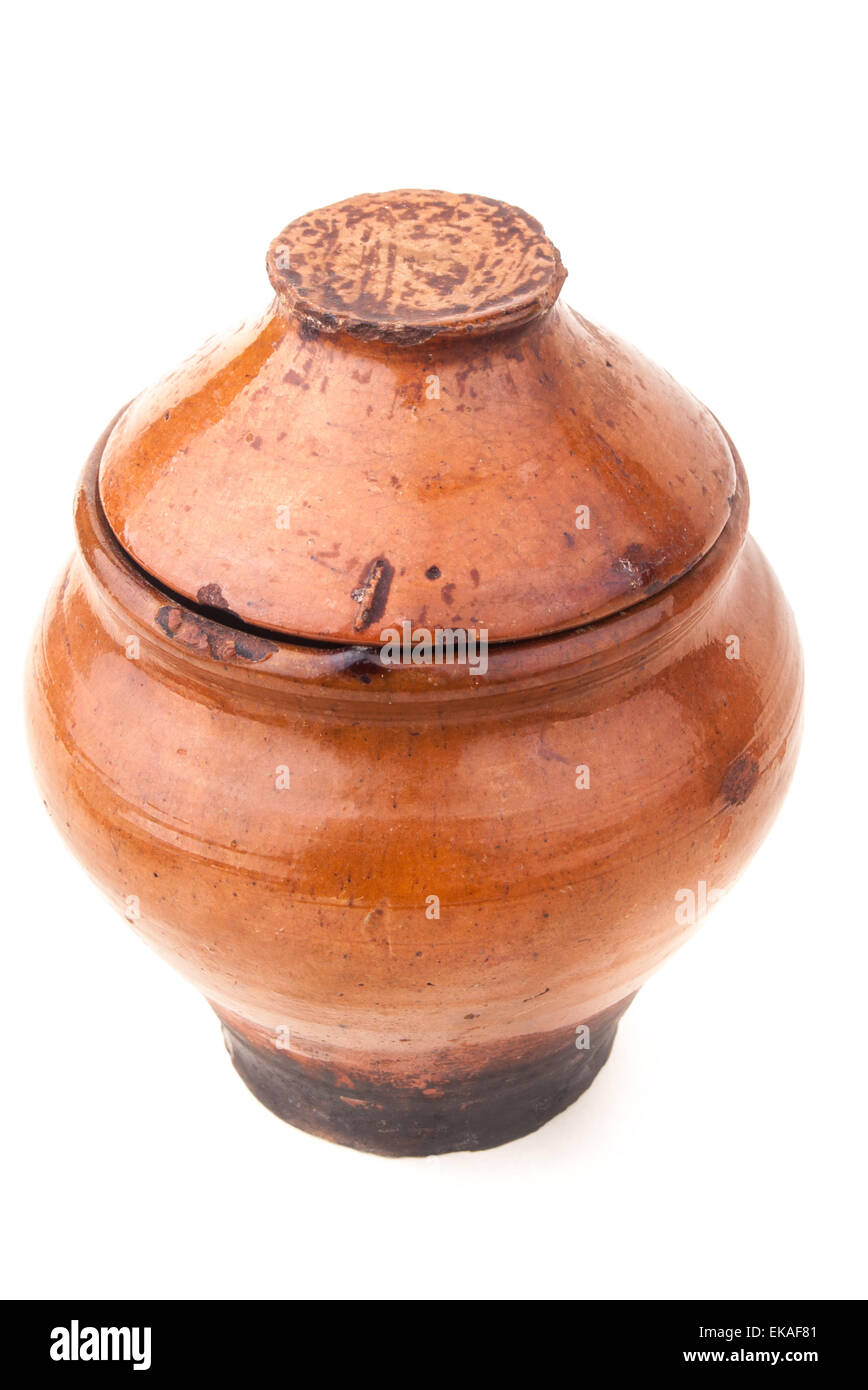 Open clay pot lid isolated Cut Out Stock Images & Pictures - Alamy