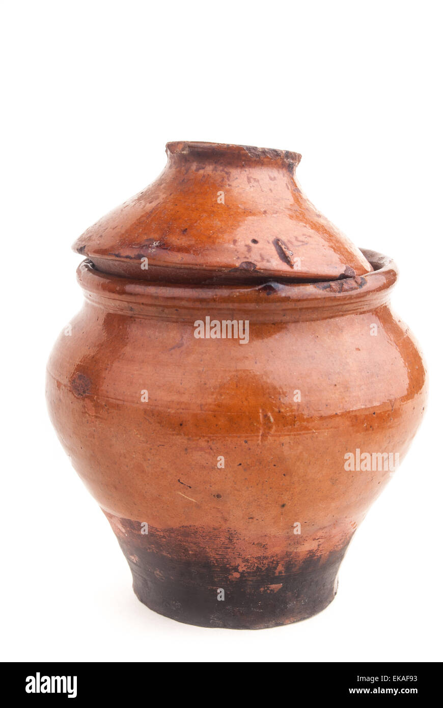 Open clay pot lid isolated Cut Out Stock Images & Pictures - Alamy