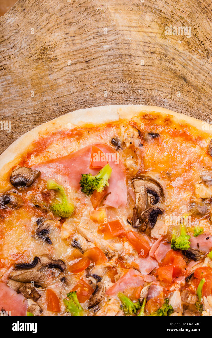 pizza on wood Stock Photo - Alamy