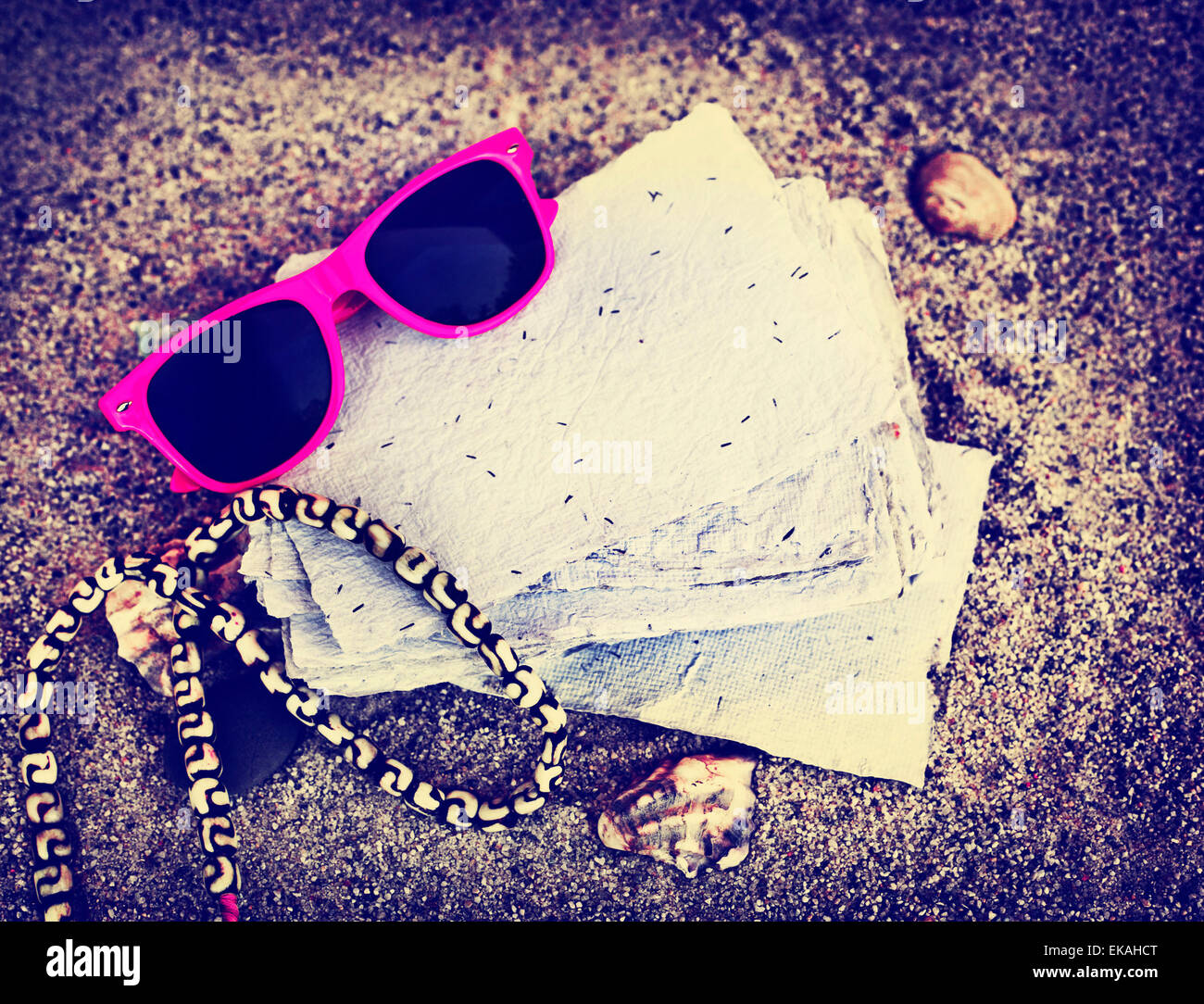 Beach background with copy space, beach sand summer theme, stack of ...