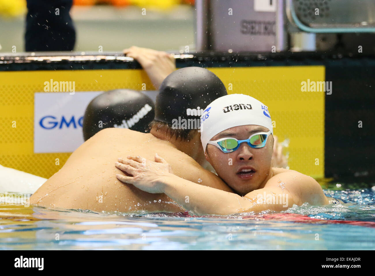 Tokyo, Japan. 8th Apr, 2015. (L-R) Ryo Tateishi, Kosuke Kitajima Swimming : Japan swimming ...