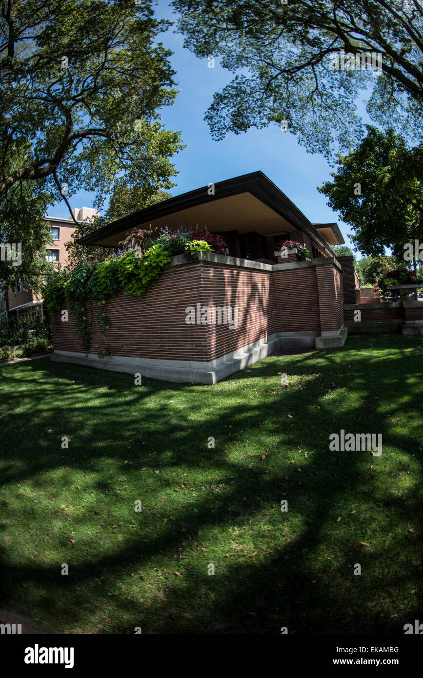 Frederick C. Robie House,Chicago Ill. exterior corner view Stock Photo - Alamy