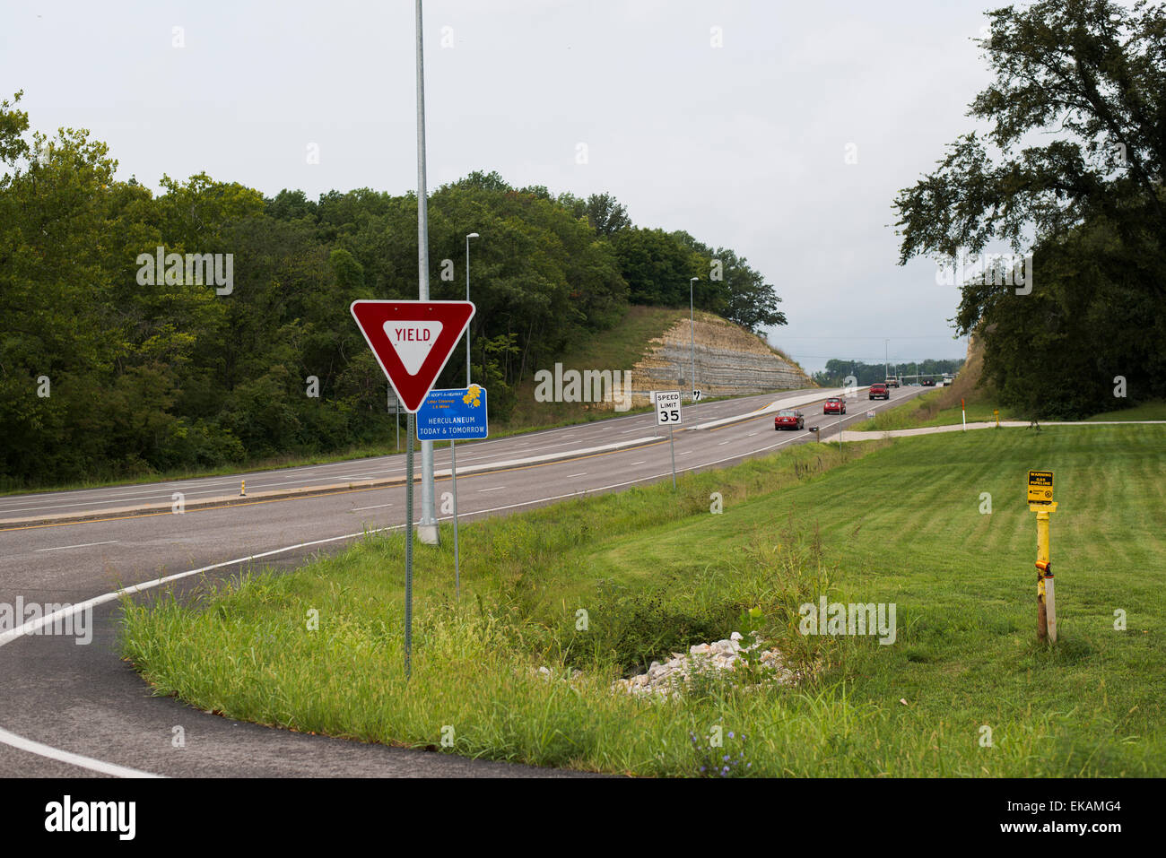 Highway Junction and entrance Stock Photo - Alamy