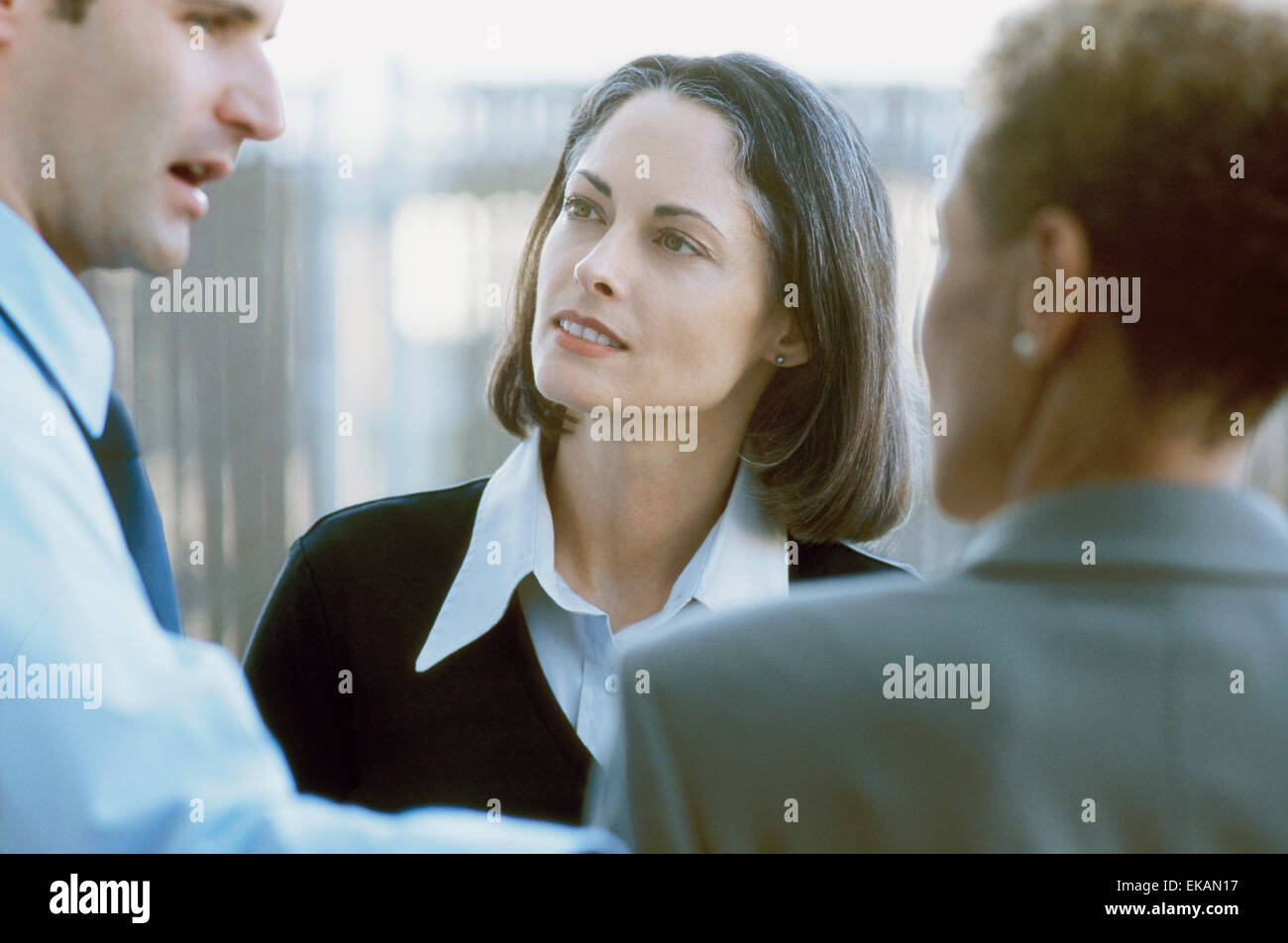 Business associates meeting outdoors Stock Photo - Alamy