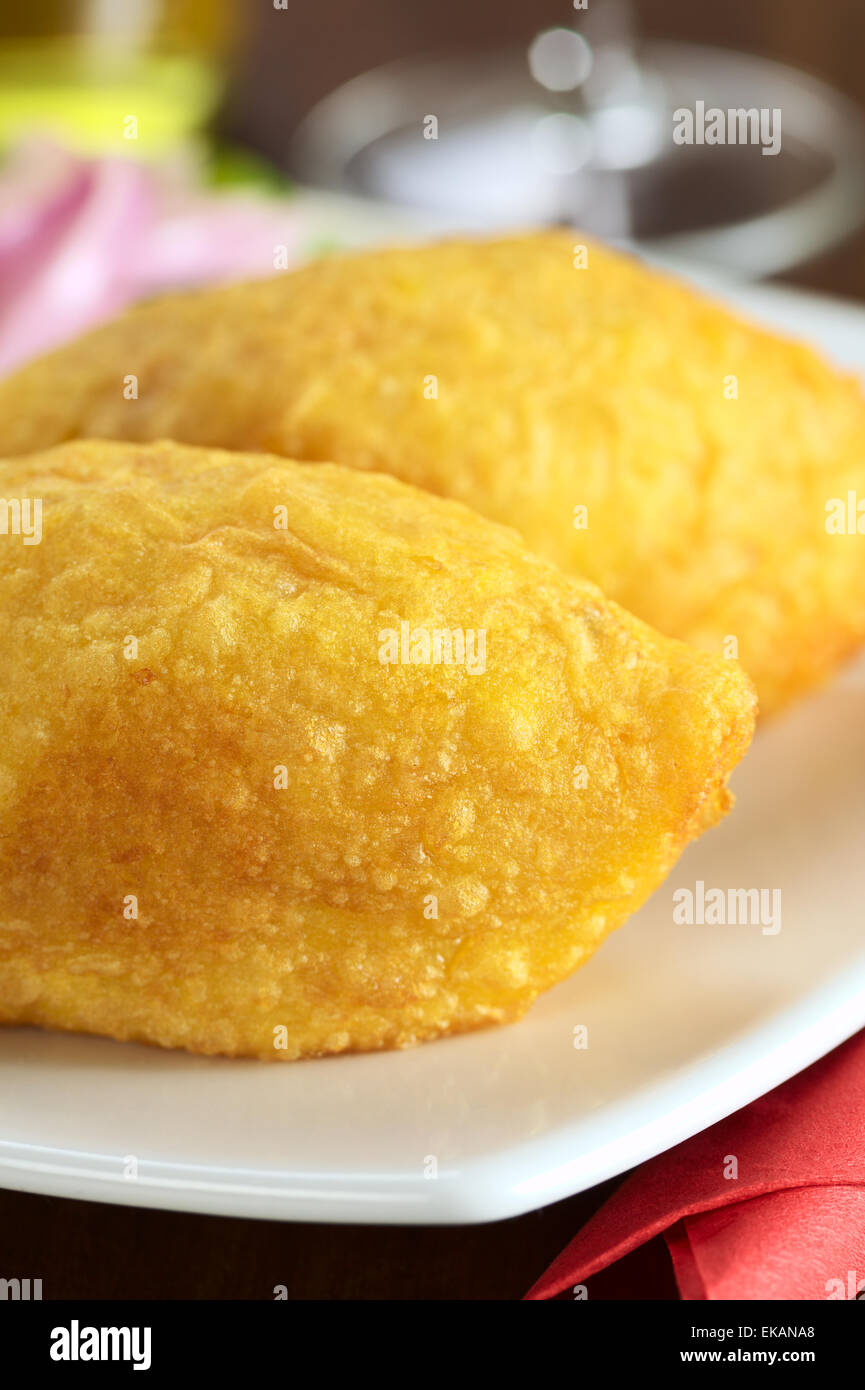 Peruvian dish called Papa Rellena (Stuffed Potato) made of mashed ...