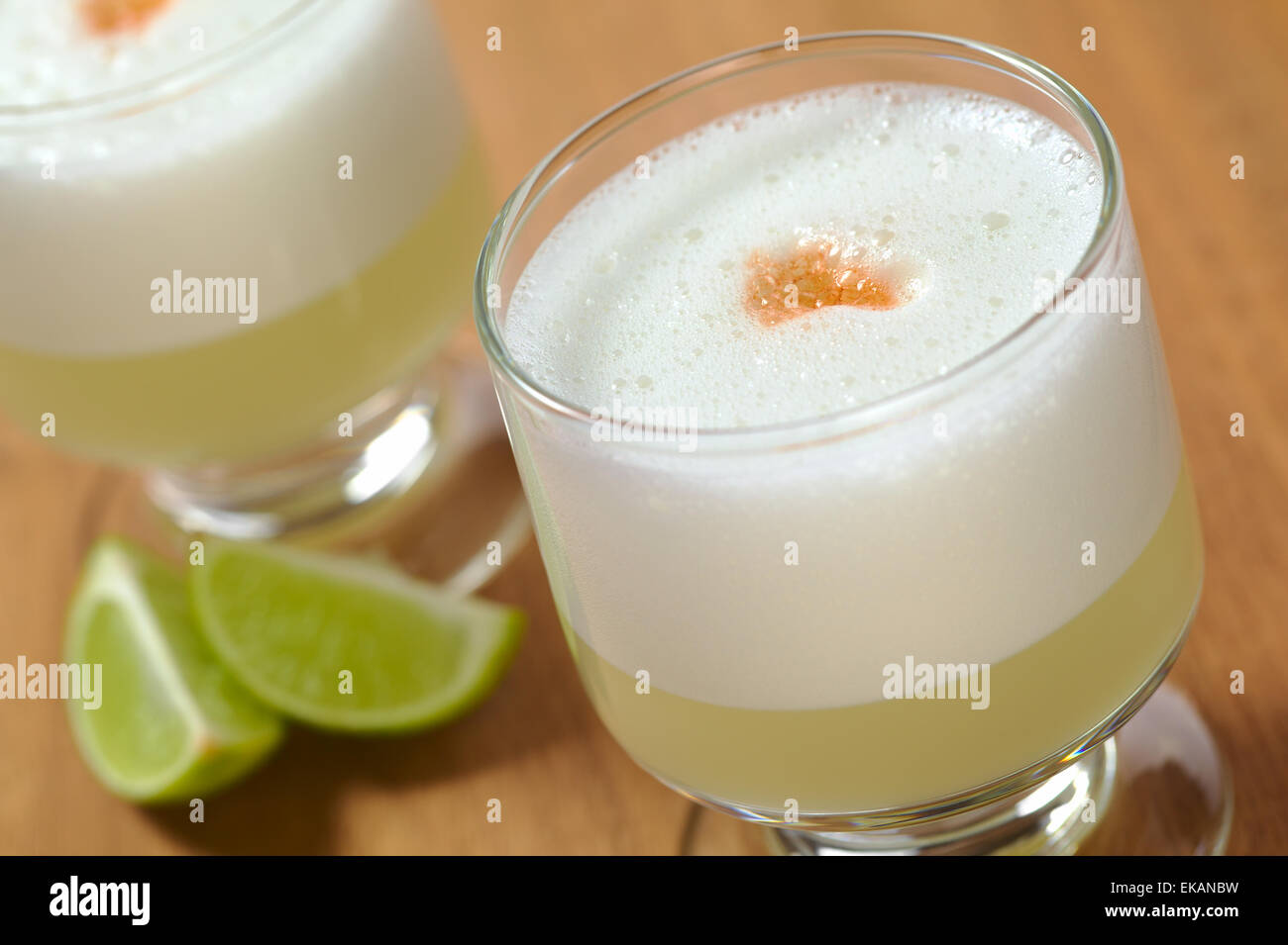 Peruvian cocktail called Pisco Sour made of Pisco (Peruvian grape ...
