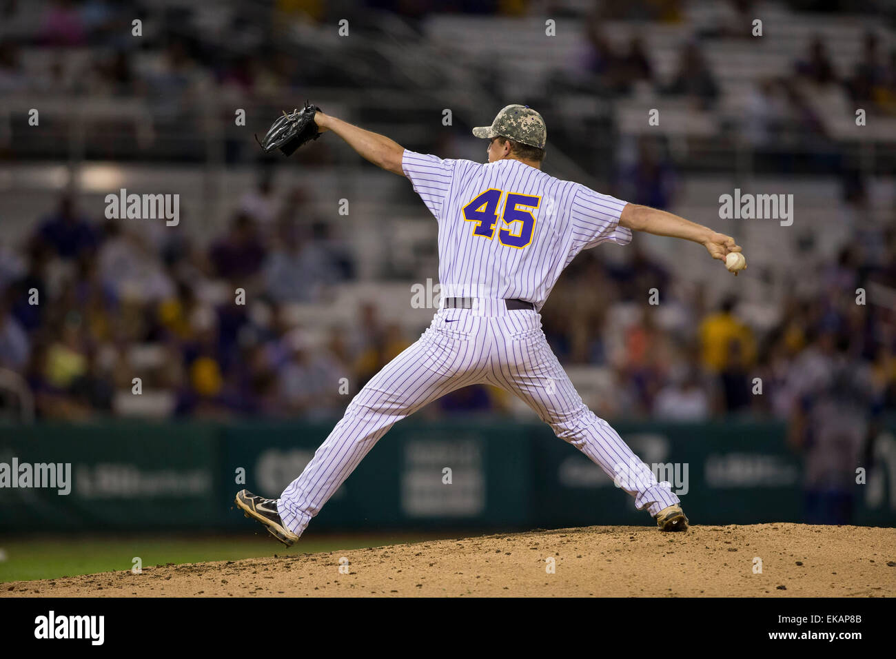 Rouge, LA, USA. 7th Apr, 2015. LSU pitcher Russell Reynolds (45) during ...