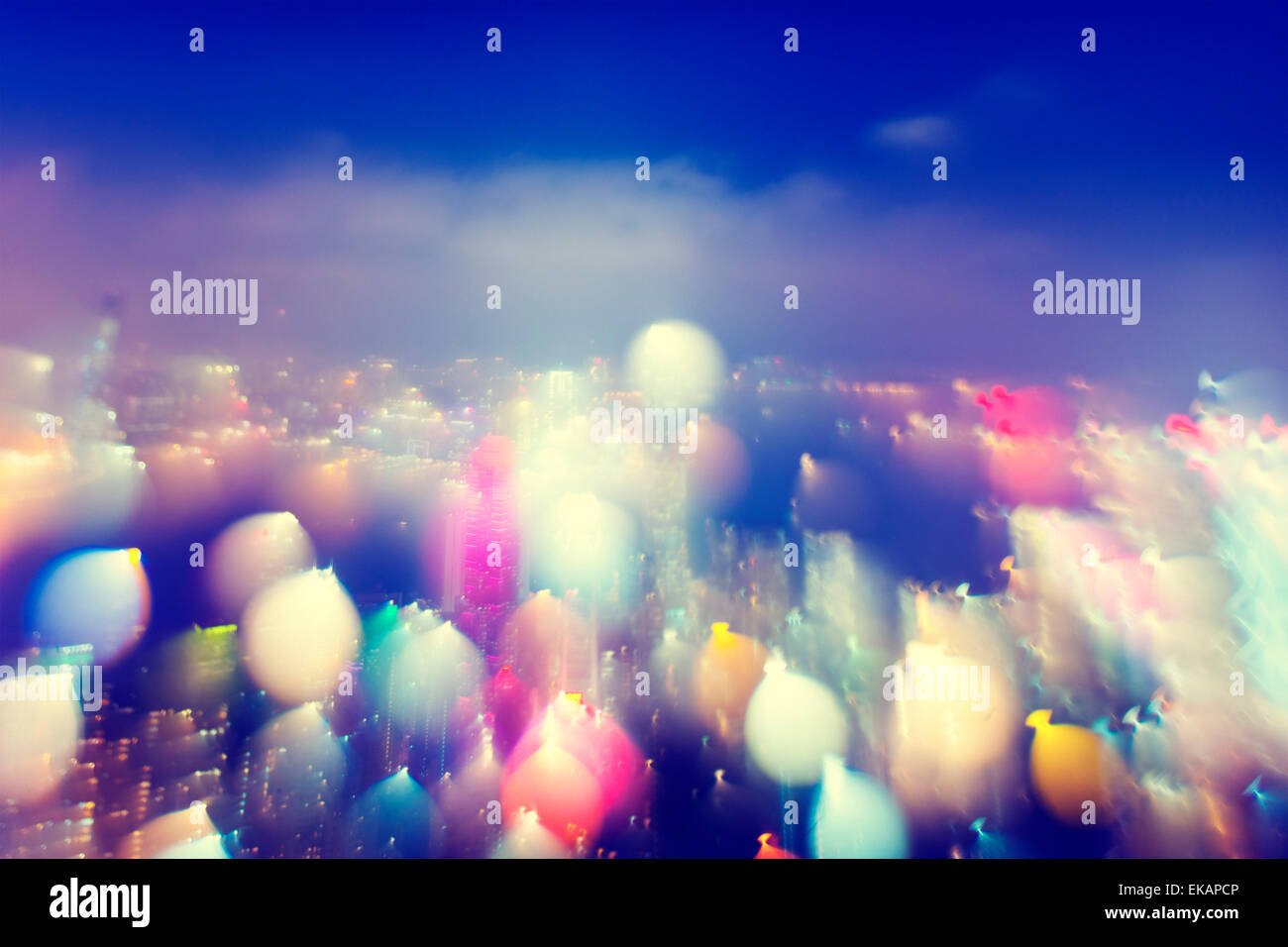 City Scape Colorful Lights Concept Stock Photo - Alamy