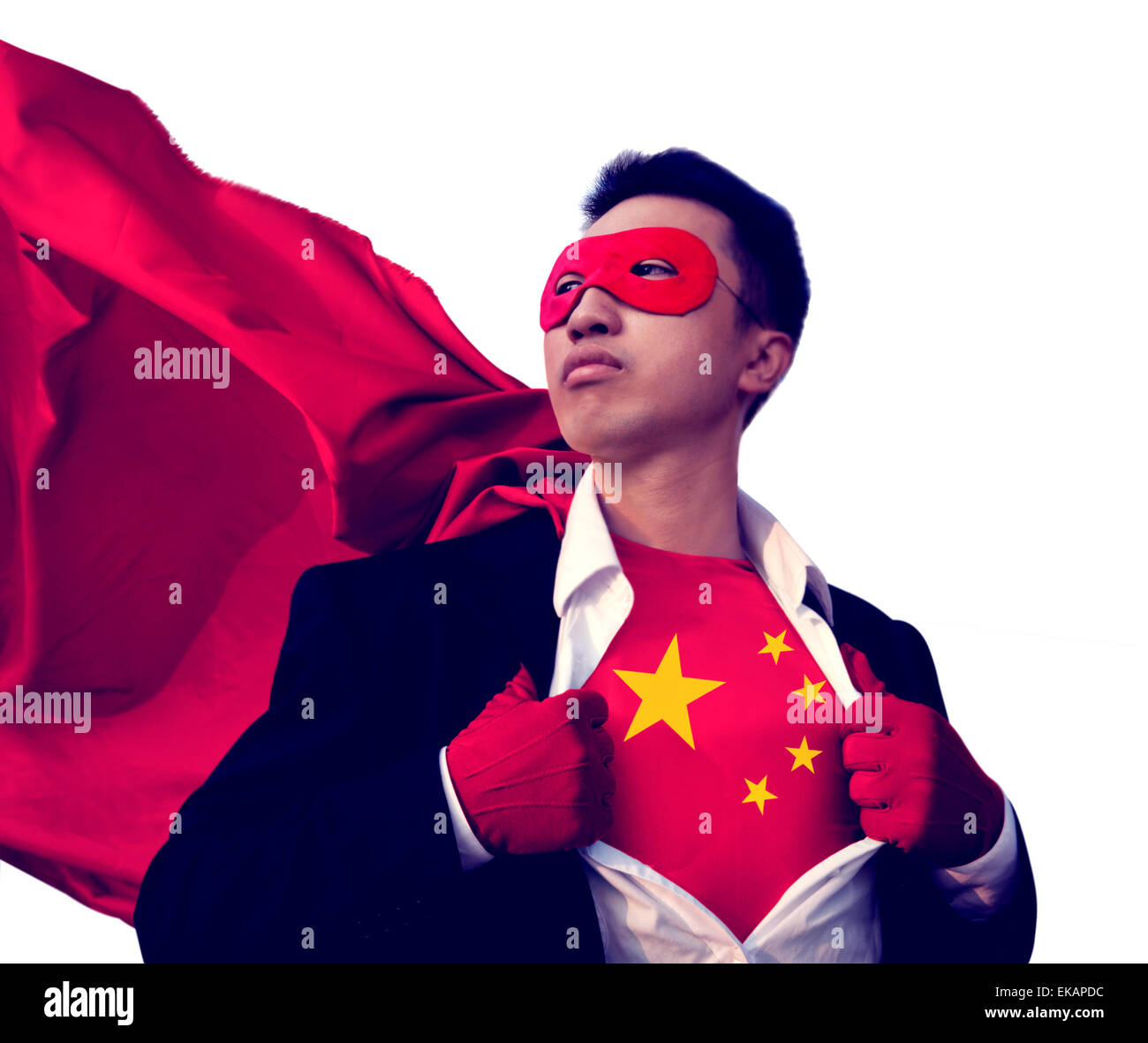 Superhero Businessman Chinese Isolated Concept Stock Photo - Alamy