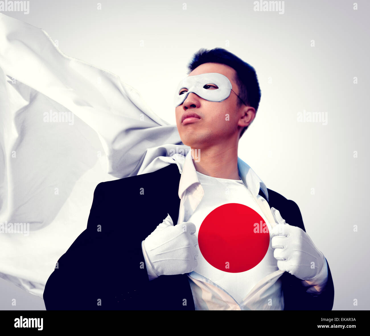 Superhero Businessman Japanese Isolated on White Concept Stock Photo ...