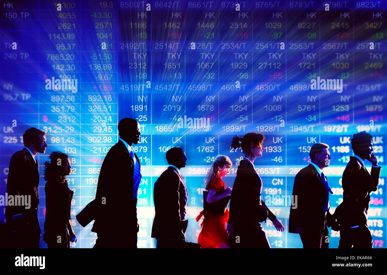 Group of Business People Stock Market Concept Stock Photo - Alamy