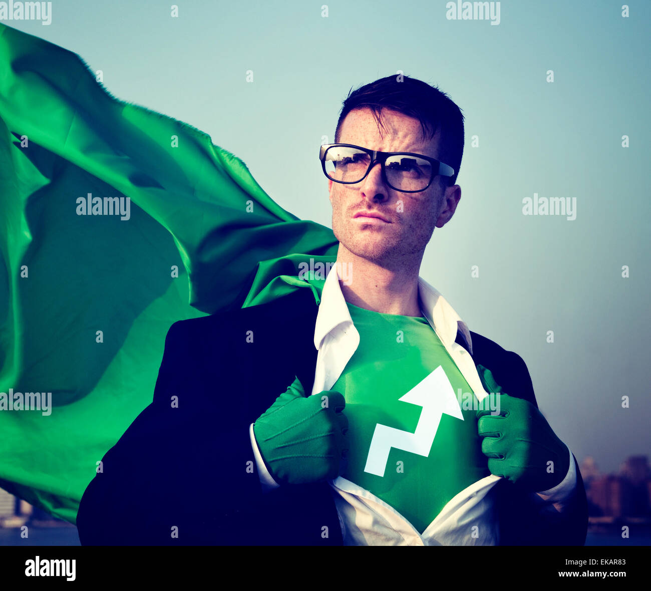 Strong Superhero Businessman Development Concepts Stock Photo - Alamy