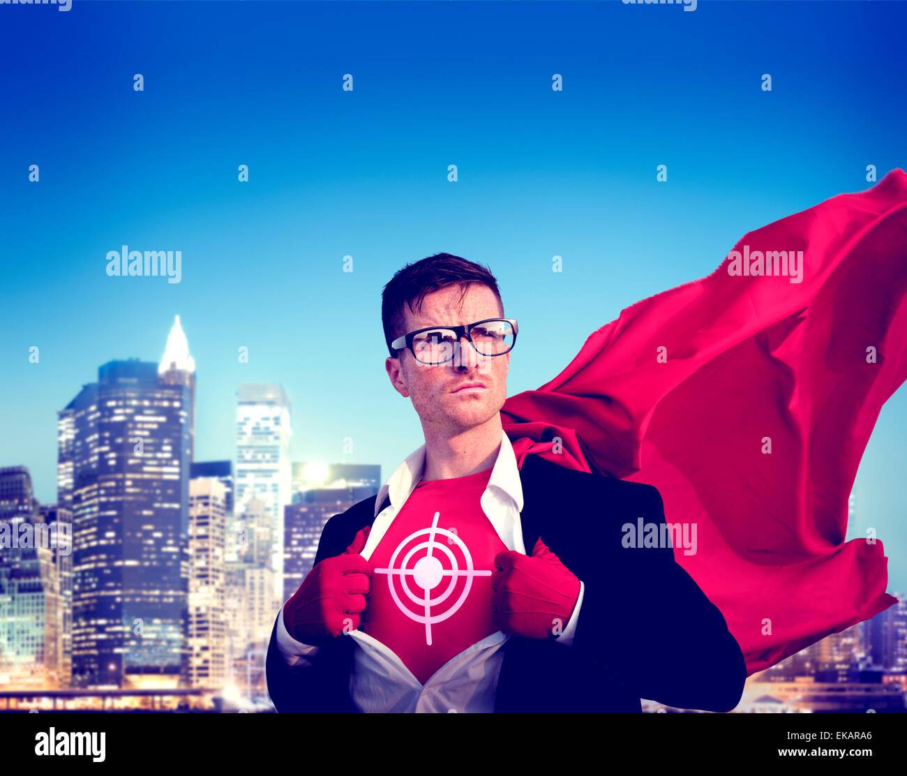 Target Strong Superhero Success Professional Empowerment Stock Concept ...