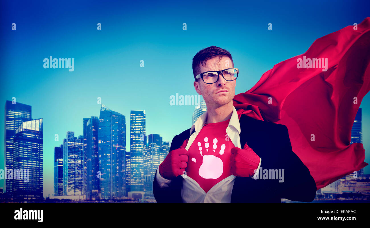 Stop Warning Strong Superhero Success Professional Empowerment Stock ...