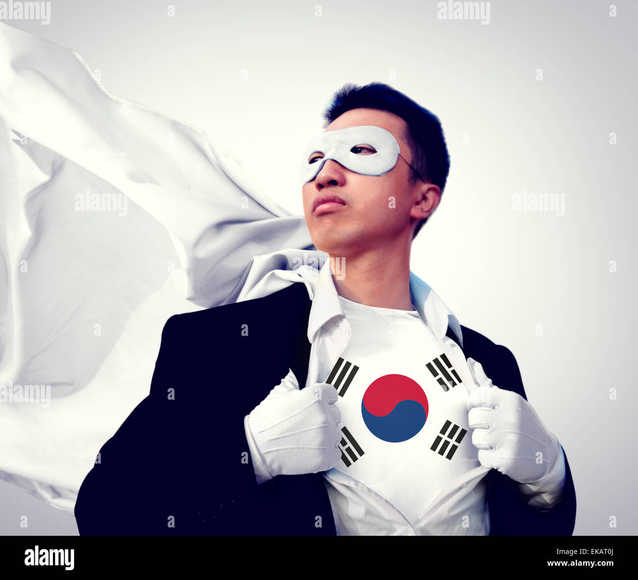 Superhero Businessman South Korea Isolated Concept Stock Photo - Alamy