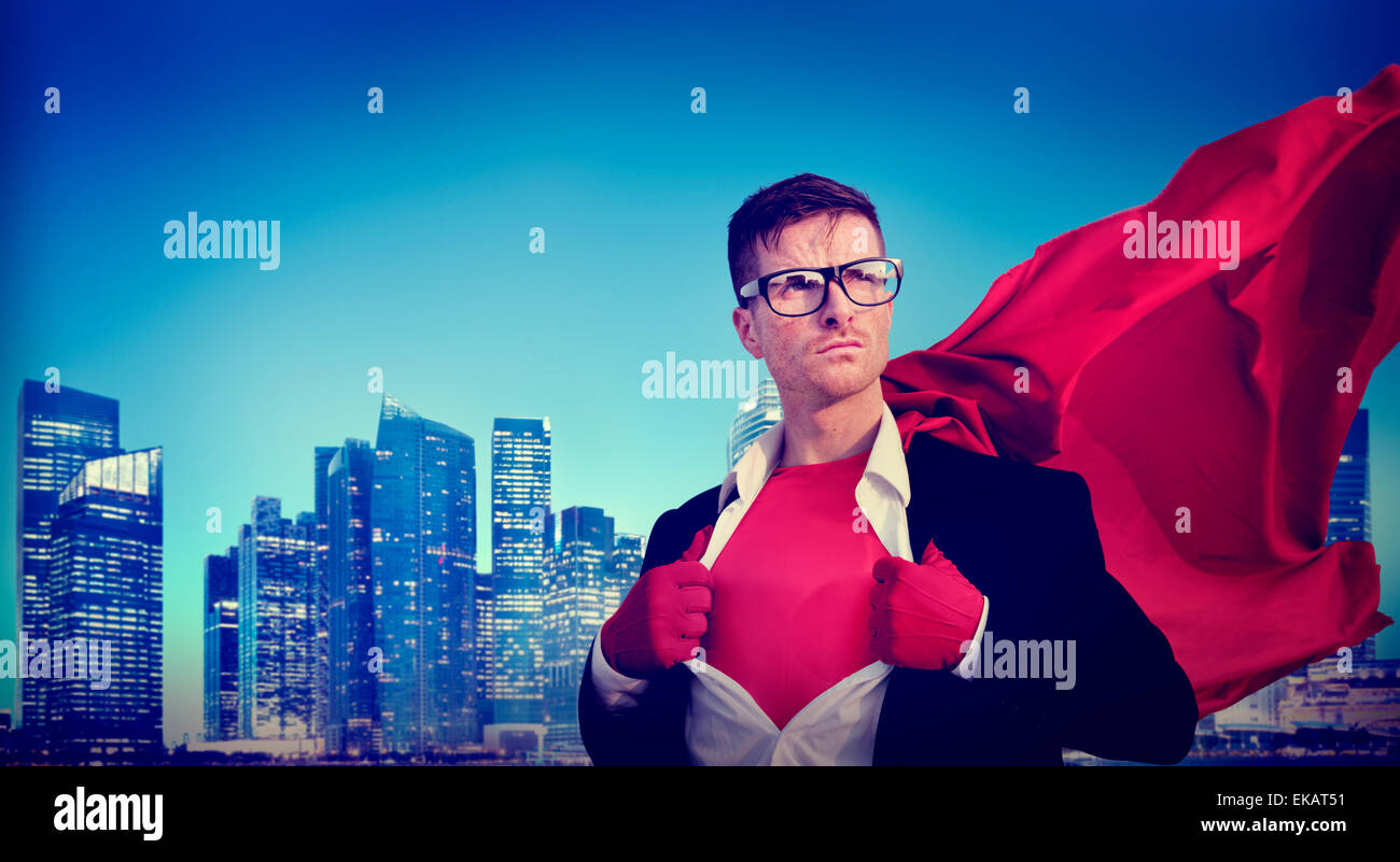 Strong Superhero Professional Leadership Business Victory Concept Stock ...