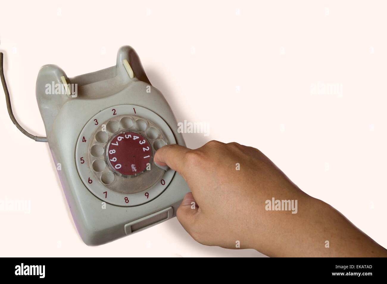telephone antique analog phone working write Stock Photo - Alamy