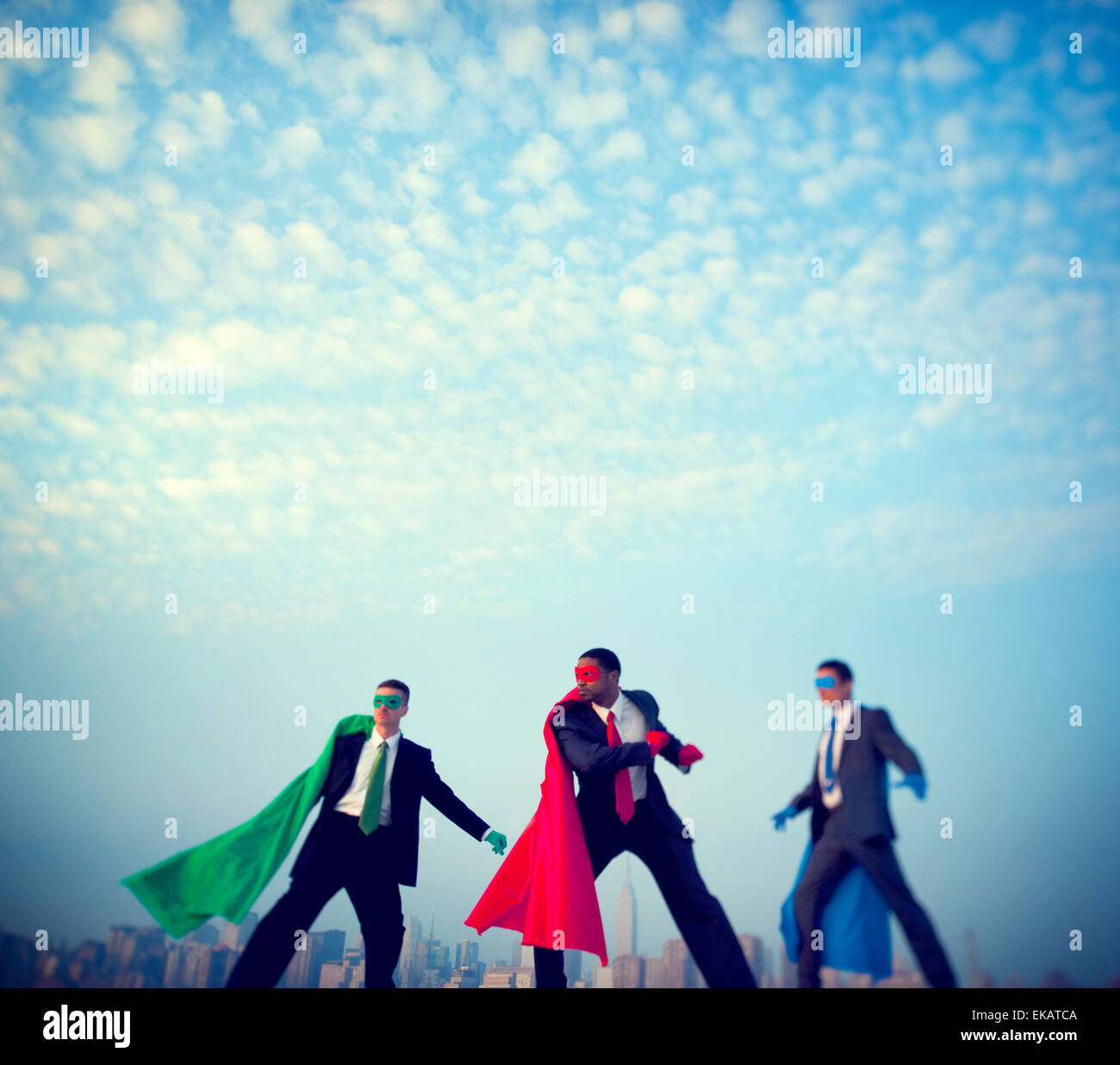 Businessmen Superhero Power Success City Concept Stock Photo - Alamy