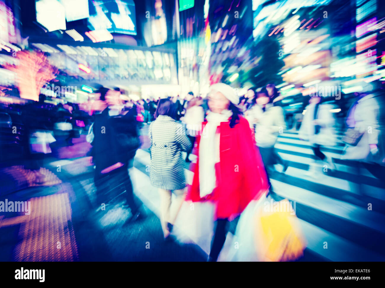 Crowd Shopping Consumer City Rush Hour Concept Stock Photo - Alamy