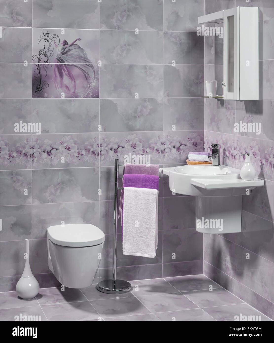 Bathroom Tiles Flower Design