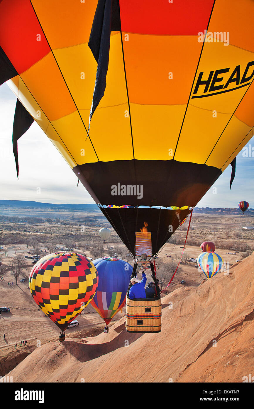 The Red Rock Balloon Rally is held each December in Gallup, New Mexico ...