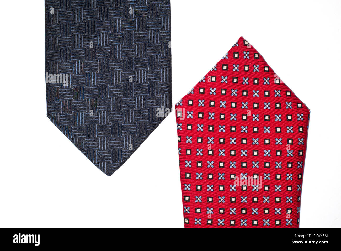 Two colored tie on a white background Stock Photo - Alamy
