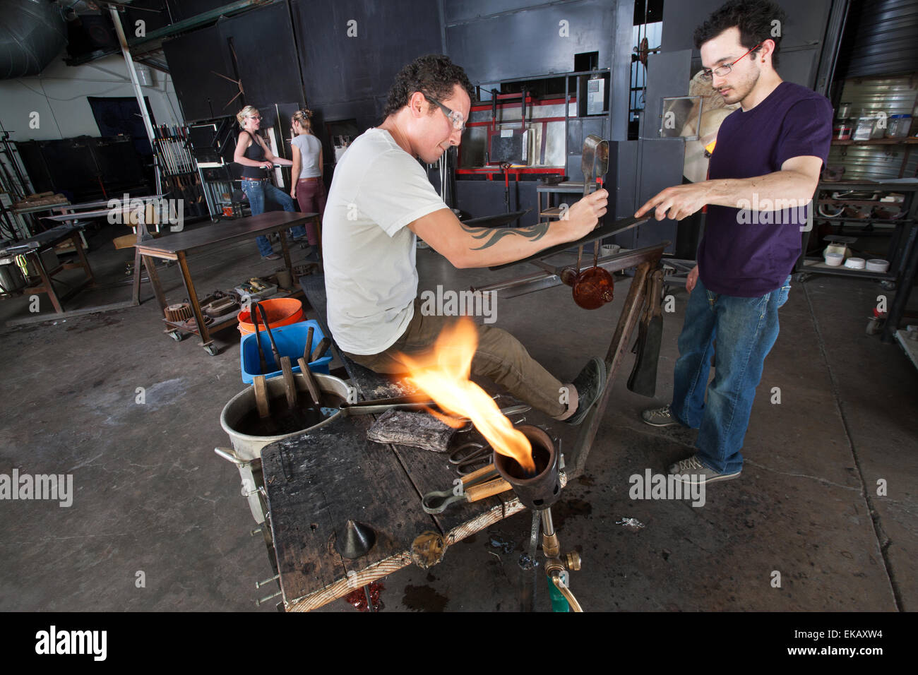 Glass Artists Working Together Stock Photo - Alamy