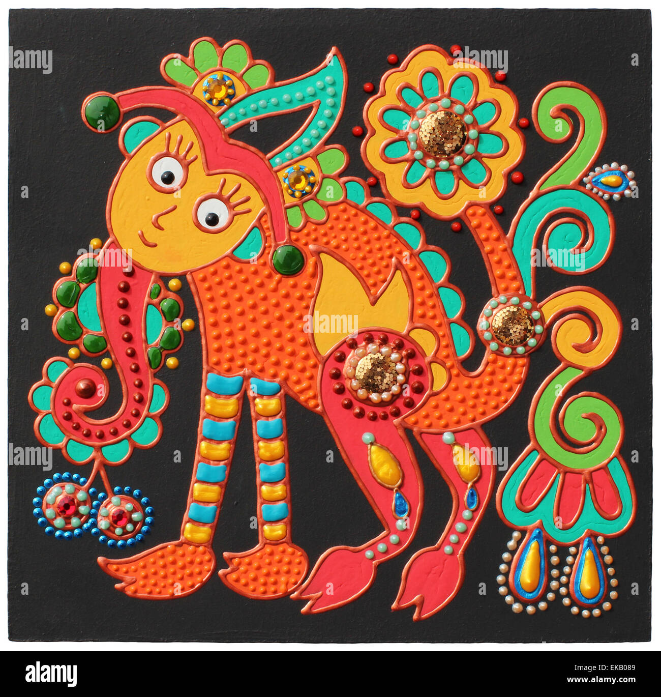 authentic original handmade craftwork painting Stock Photo - Alamy