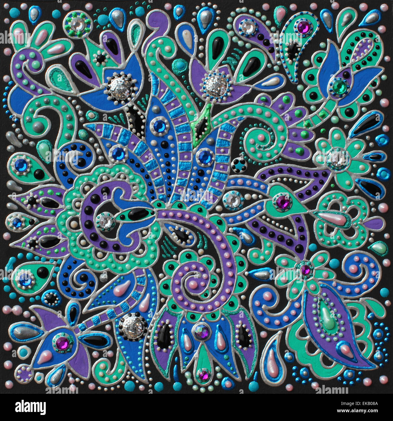 authentic original handmade craftwork painting Stock Photo - Alamy