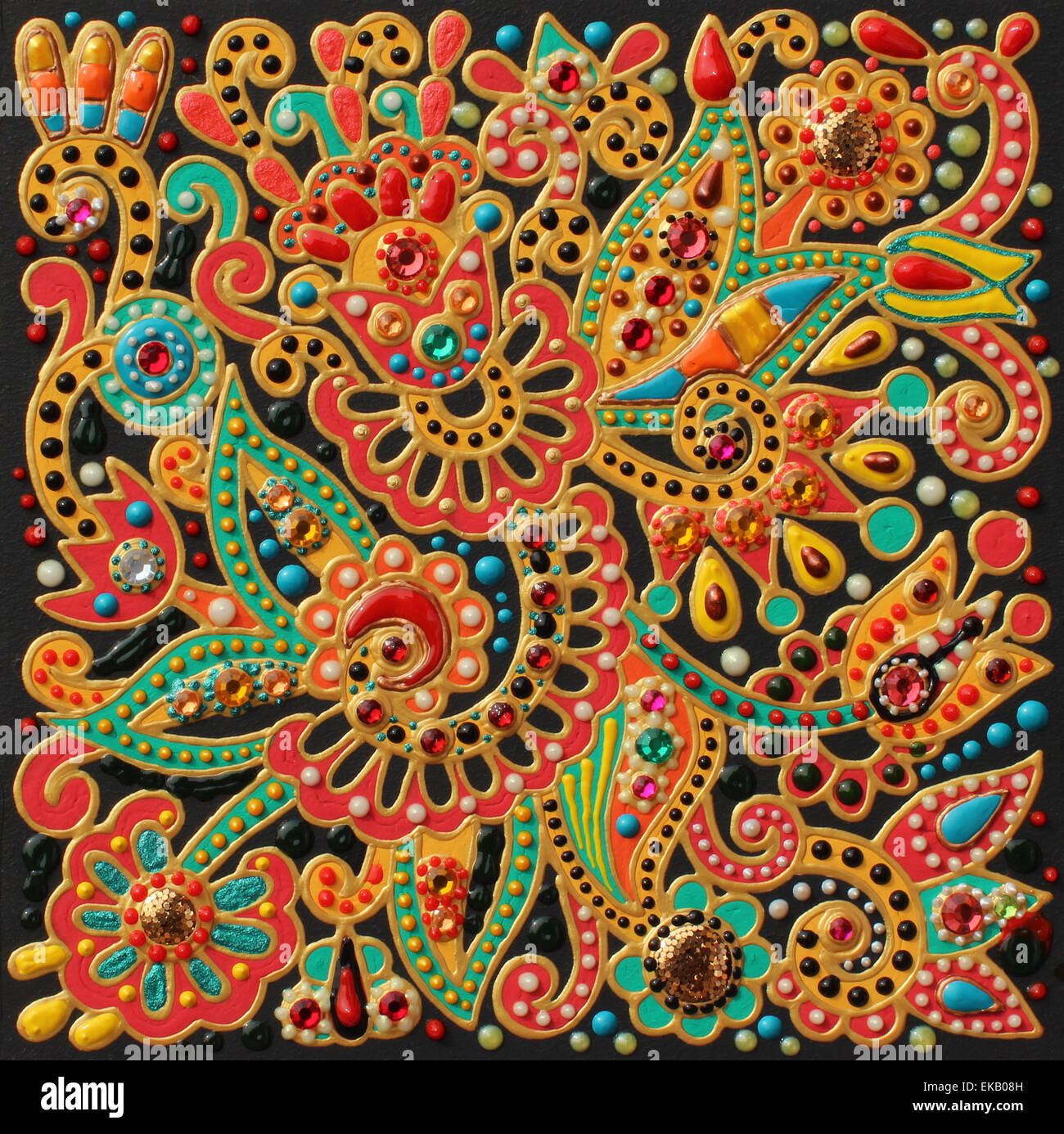 authentic original handmade craftwork painting Stock Photo - Alamy