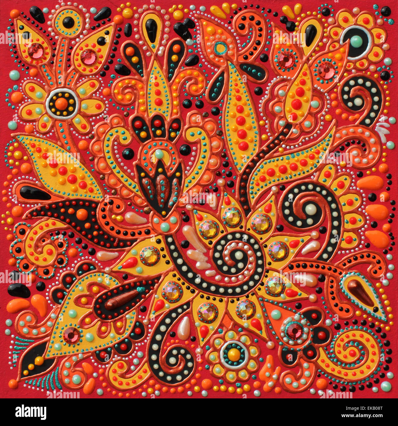 authentic original handmade craftwork painting Stock Photo - Alamy