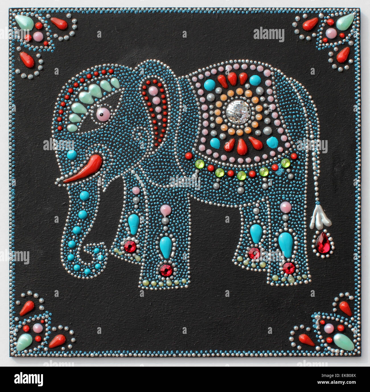 authentic original handmade craftwork painting elephant Stock Photo - Alamy