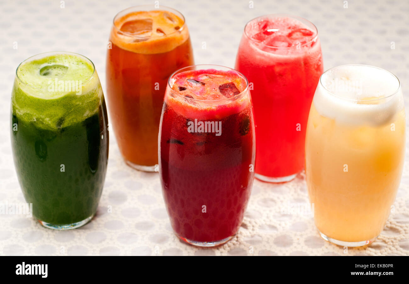 selection of fruits long drinks Stock Photo - Alamy