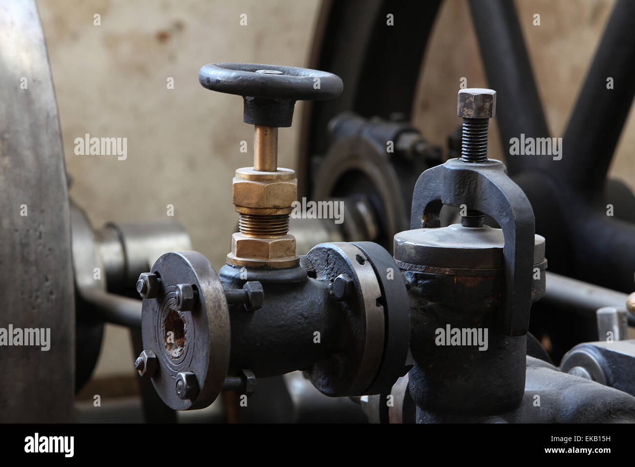 Old pipes valve connection - isolated Stock Photo - Alamy