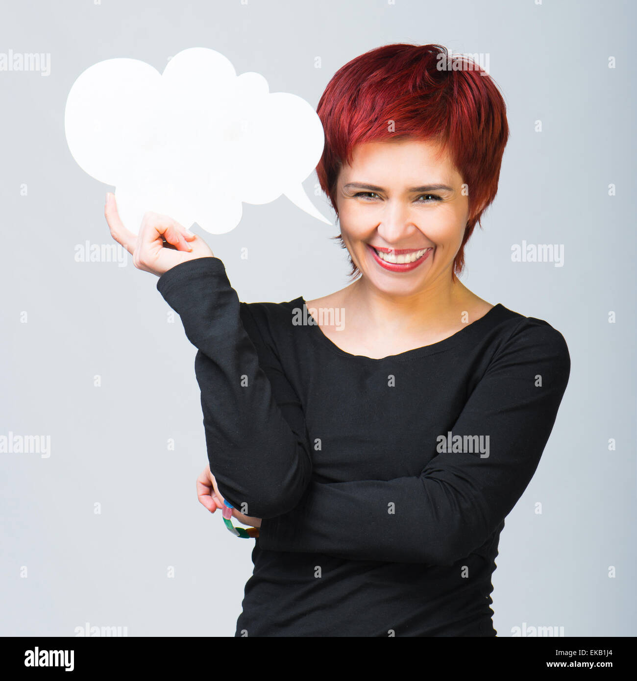 girl with the cloud conversation Stock Photo - Alamy