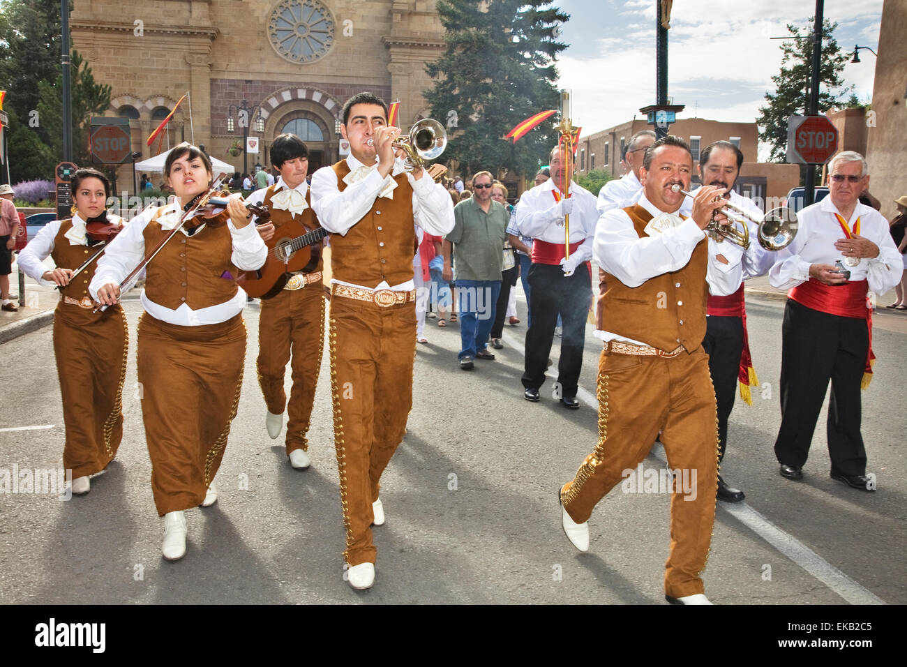 The Santa Fe Spanish Market, held in July, fills the Santa Fe Plaza ...