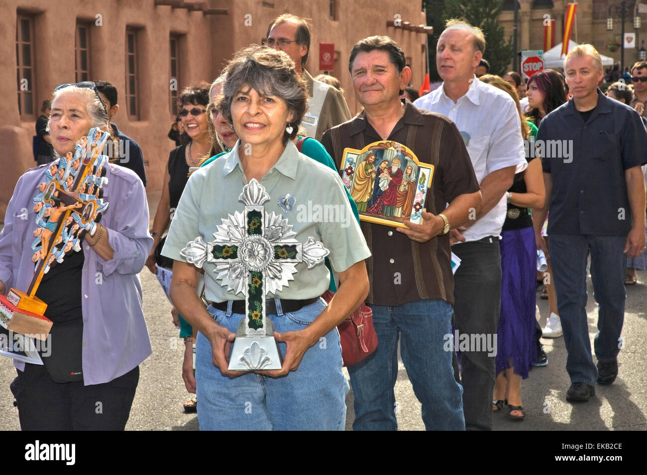 The Santa Fe Spanish Market, held in July, fills the Santa Fe Plaza ...