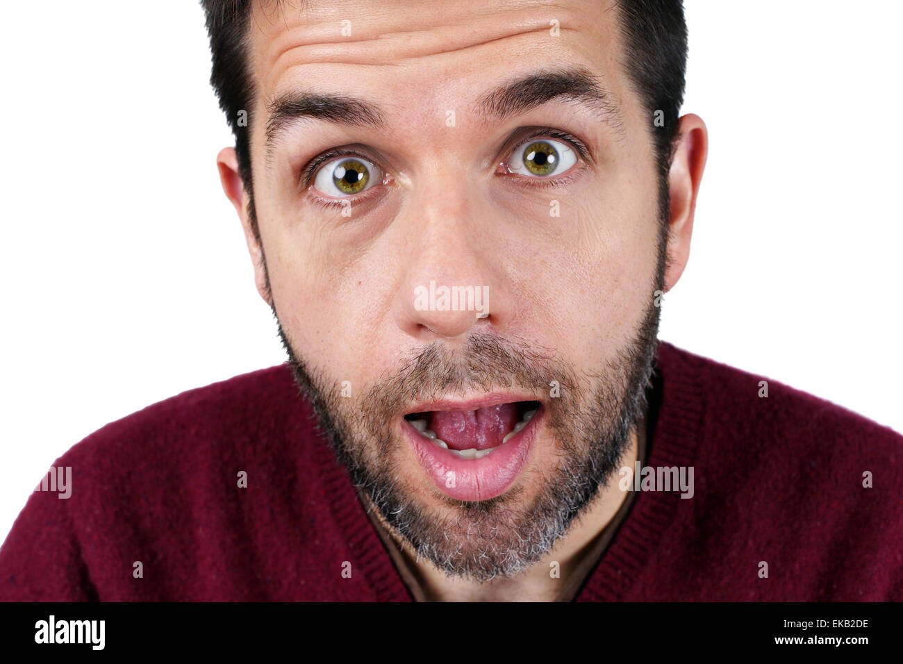 Surprised young man Stock Photo - Alamy