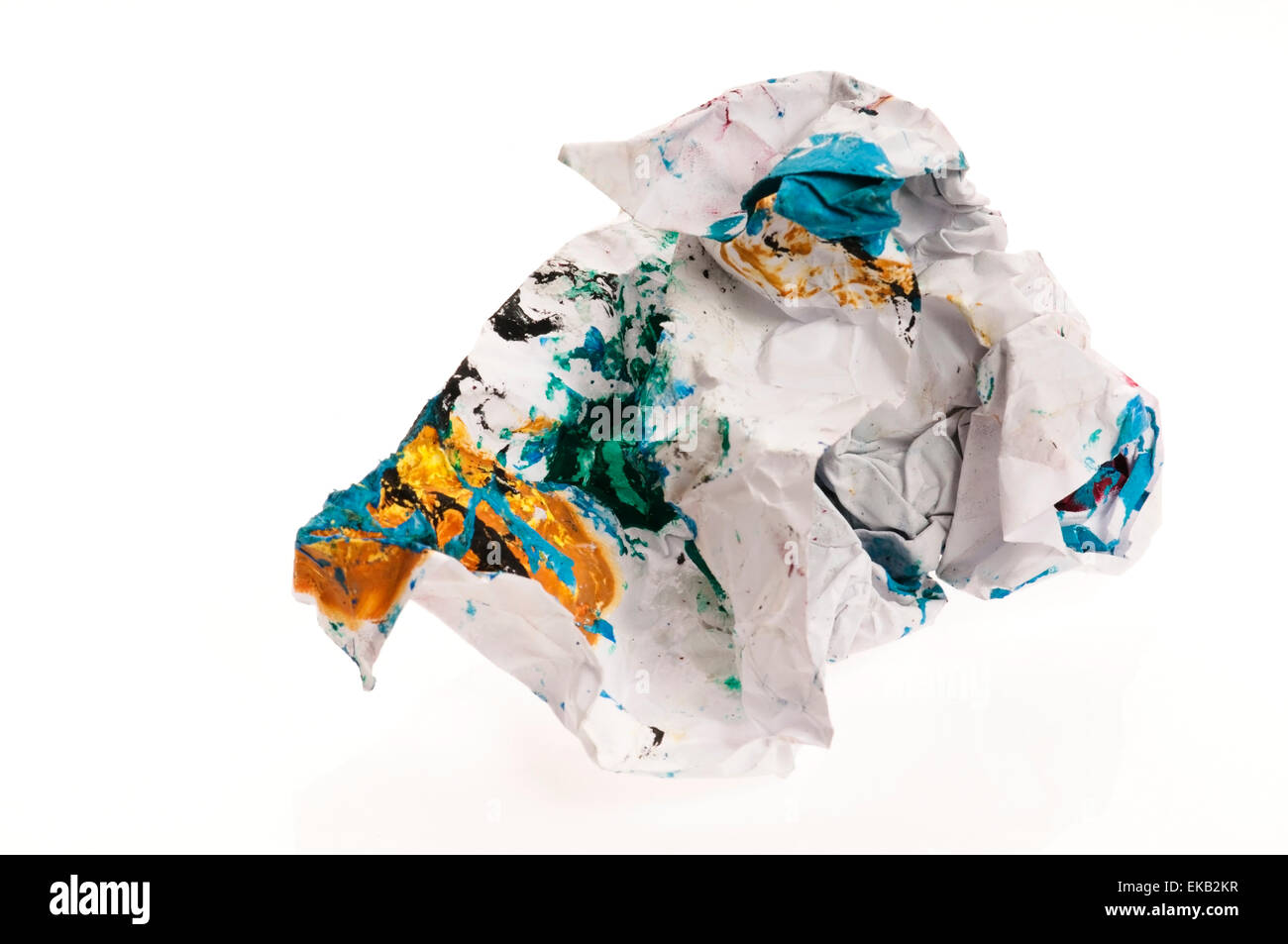 Crumpled paper isolated over white Stock Photo - Alamy