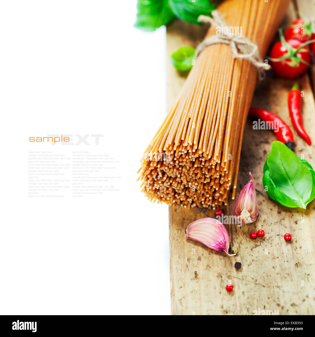 whole wheat spaghetti Stock Photo - Alamy