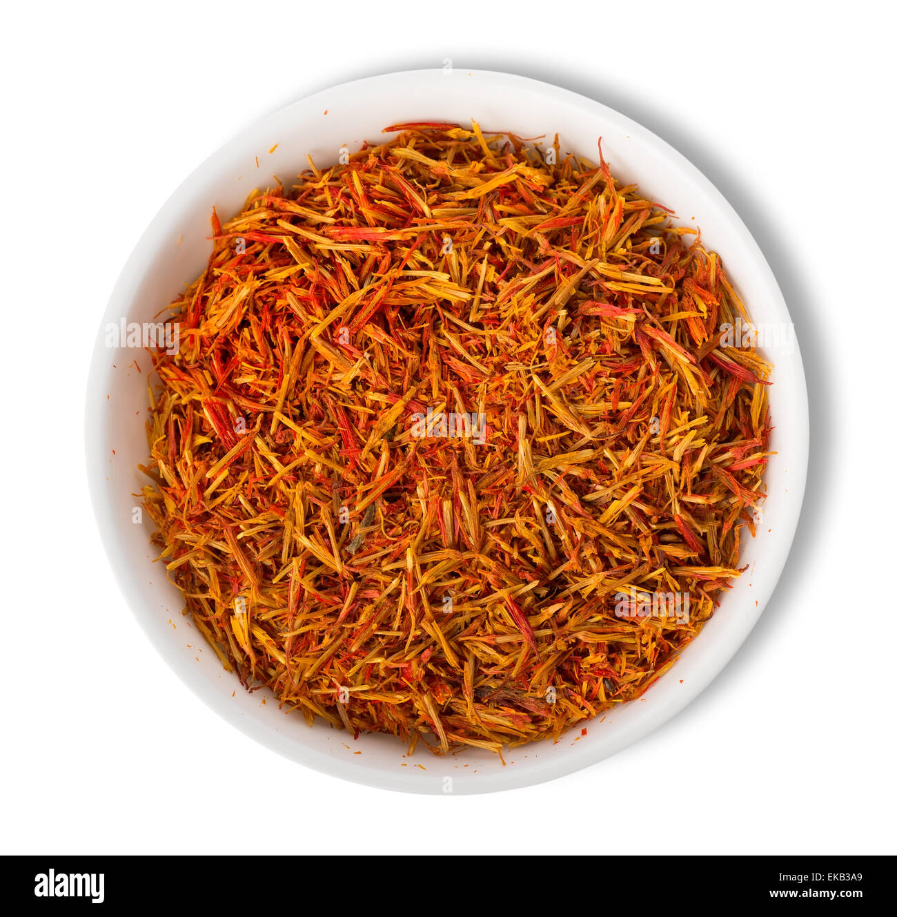 Saffron in plate isolated Stock Photo - Alamy