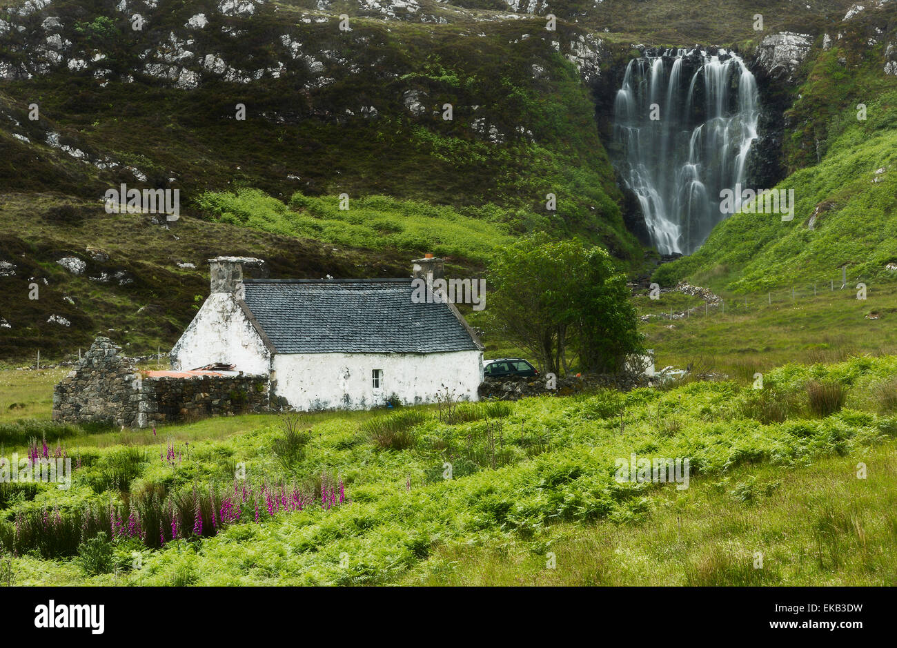 Waterfall, ABHAIN CLAIS AN EAS, Scotland Stock Photo - Alamy