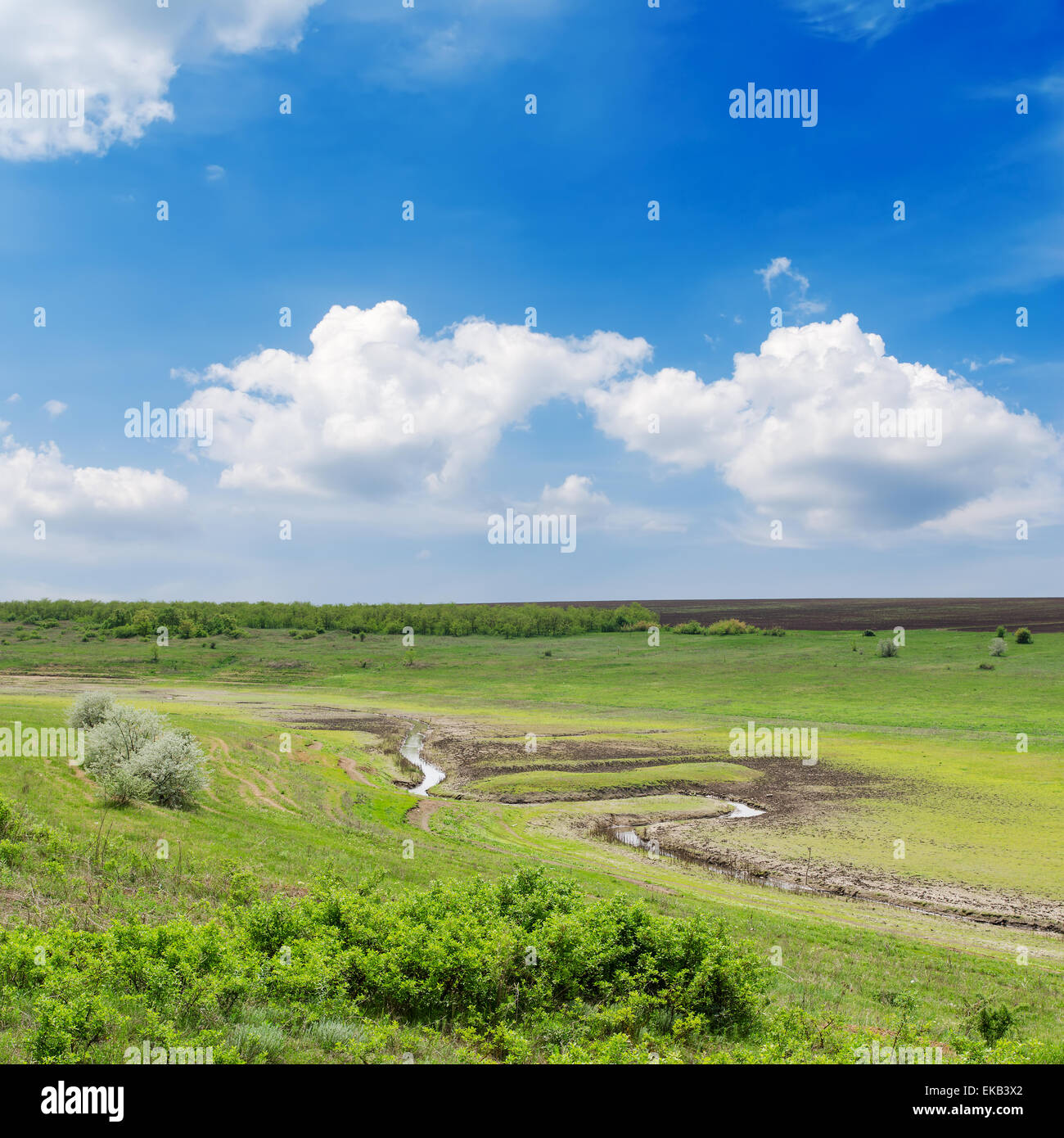old river and cloudy sky Stock Photo - Alamy