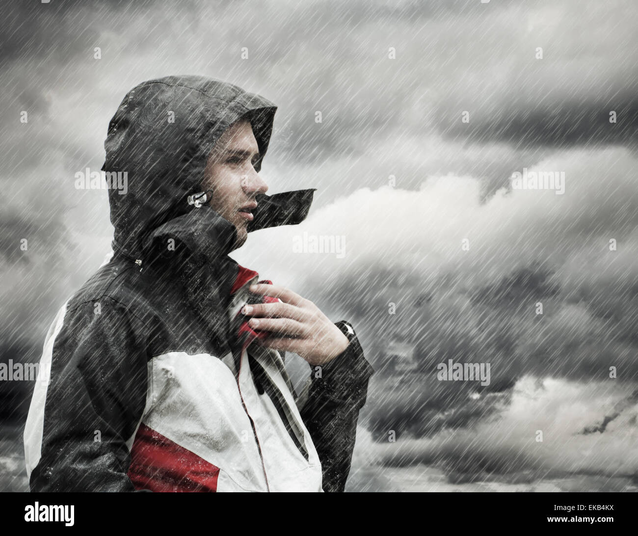 Human in rain hi-res stock photography and images - Alamy