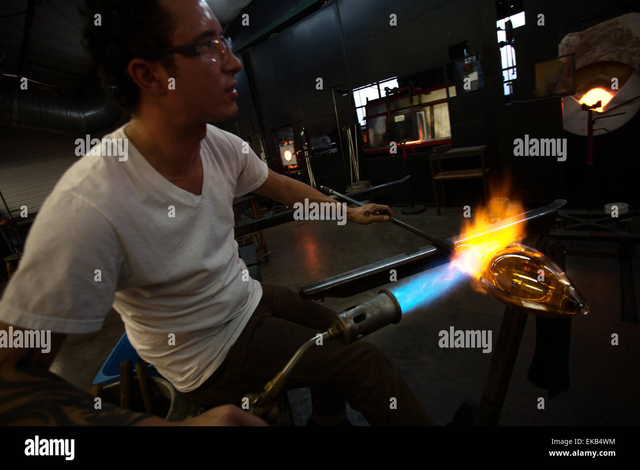 Creating Glass Art with Hot Torch Stock Photo - Alamy