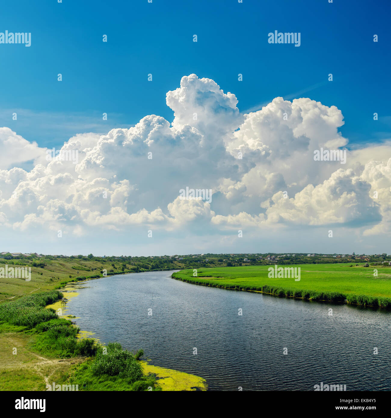 clouds over river Stock Photo - Alamy
