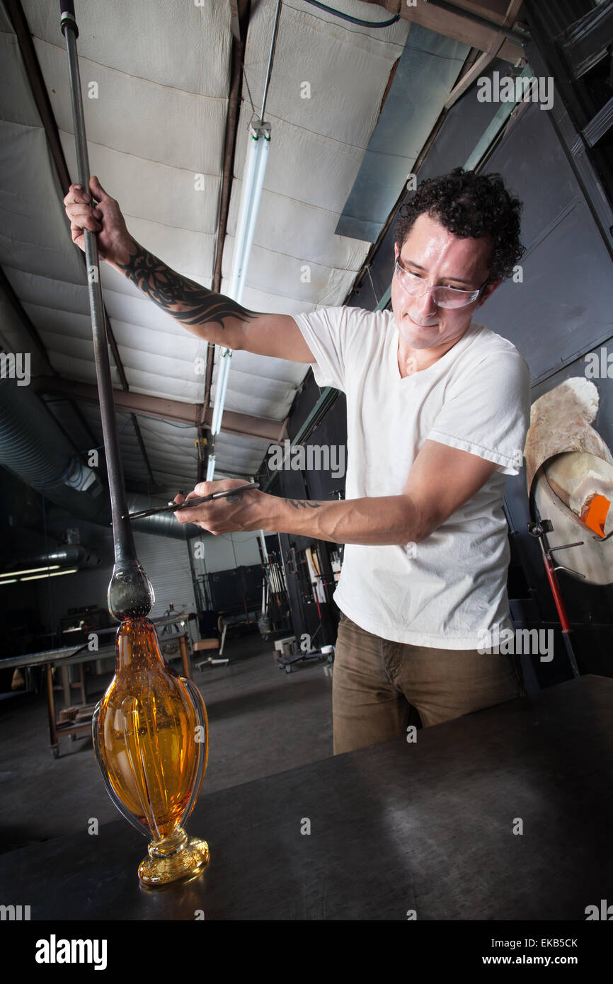 Man Creating Glass Object Stock Photo - Alamy