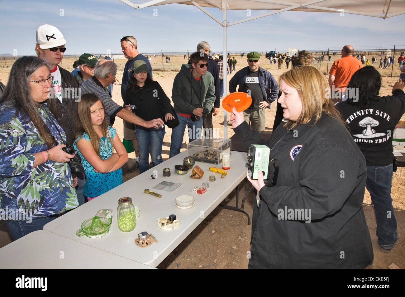 Health Physicist Shannan Boggs greets visitors to Ground Zero at the ...