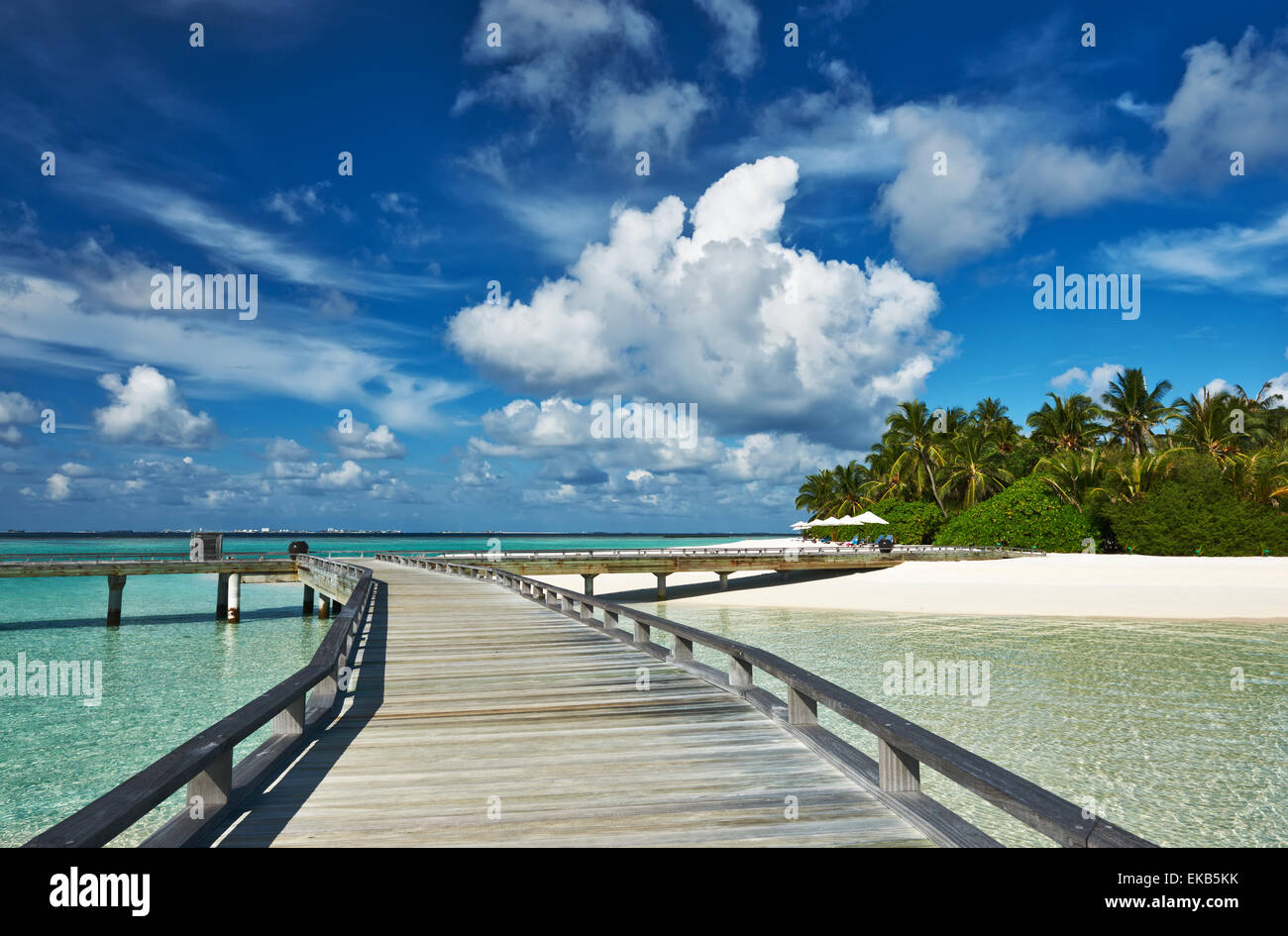 Beautiful beach with jetty Stock Photo - Alamy