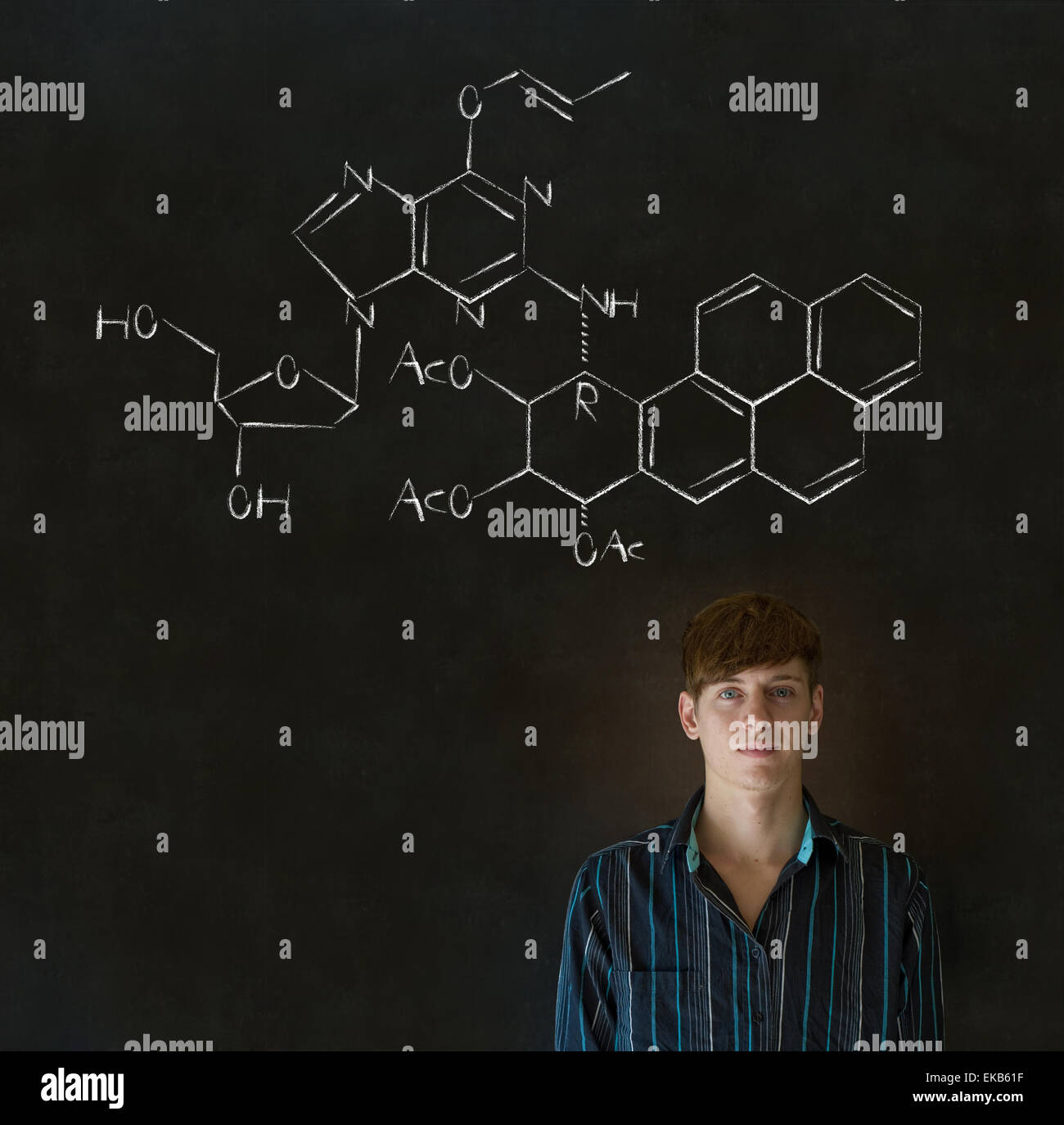 Learn science or chemistry teacher with chalk background Stock Photo ...